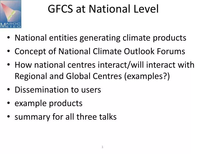 PPT - GFCS at National Level PowerPoint Presentation, free download ...