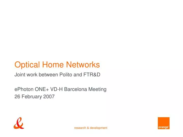 PPT - Optical Home Networks PowerPoint Presentation, free download - ID ...