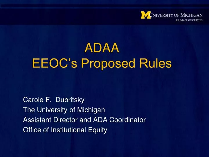 PPT - ADAA EEOC’s Proposed Rules PowerPoint Presentation, free download ...