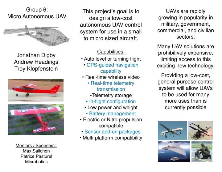 PPT - Group 6: Micro Autonomous UAV PowerPoint Presentation, free ...