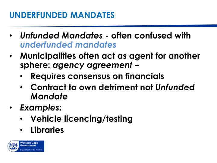 PPT - MUNICIPAL POWERS AND FUNCTIONS THE CHALLENGE OF UNFUNDED MANDATES ...