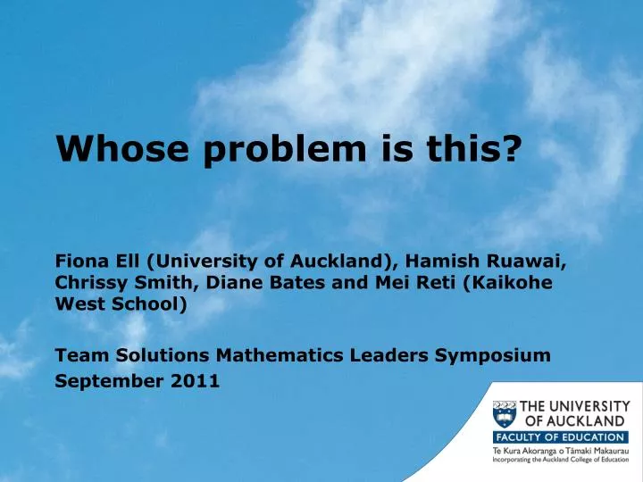 PPT - Whose problem is this? PowerPoint Presentation, free download ...