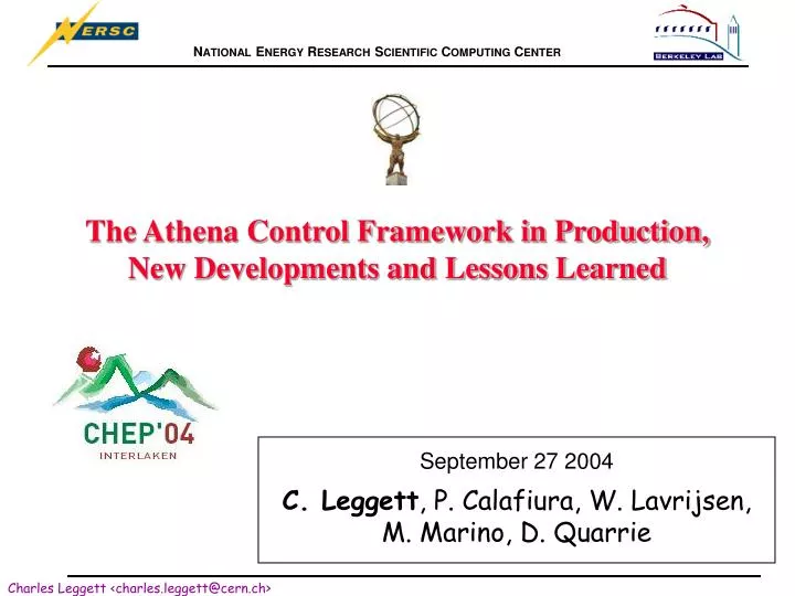 PPT - The Athena Control Framework in Production, New Developments and ...