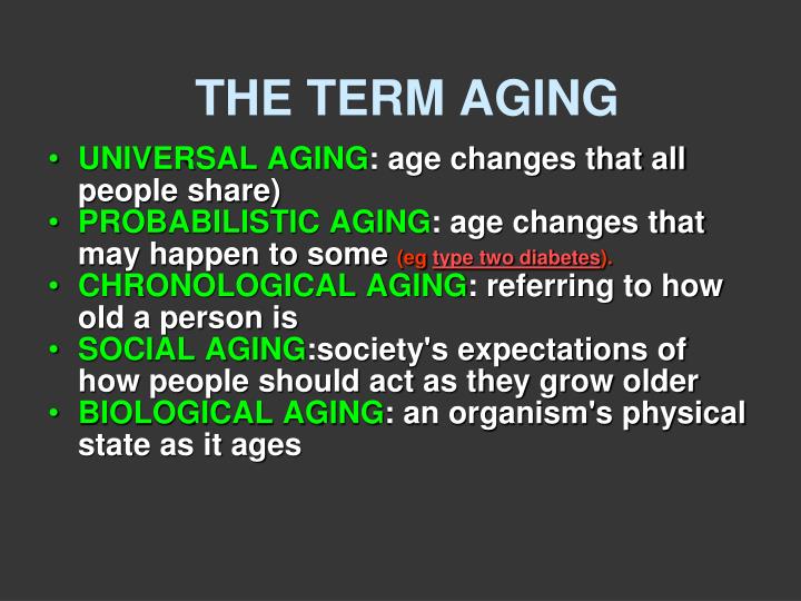 PPT - Definition of Aging Theories and terms Used Body Changes in Aging ...