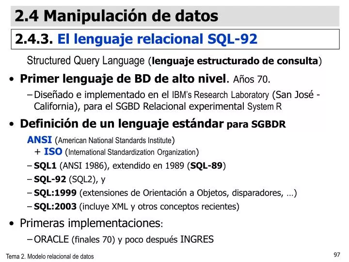 PPT - Structured Query Language ( lenguaje estructurado de consulta ) PowerPoint Presentation ...