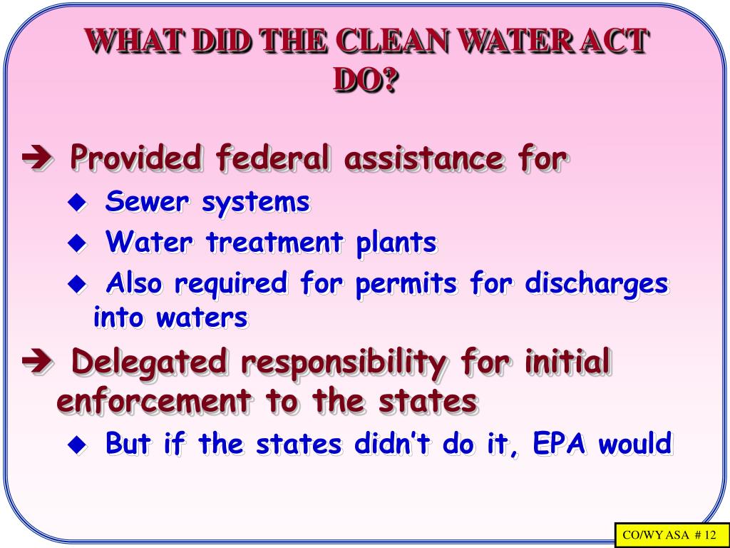 PPT - STATISTICS and the CLEAN WATER ACT Public Law 92-500, October 18 ...