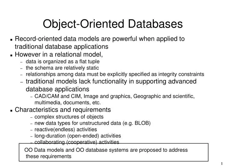 Ppt Object Oriented Databases Powerpoint Presentation Free Download
