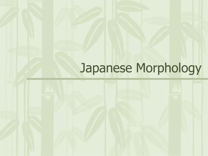 PPT - Japanese Morphology PowerPoint Presentation, free download - ID ...