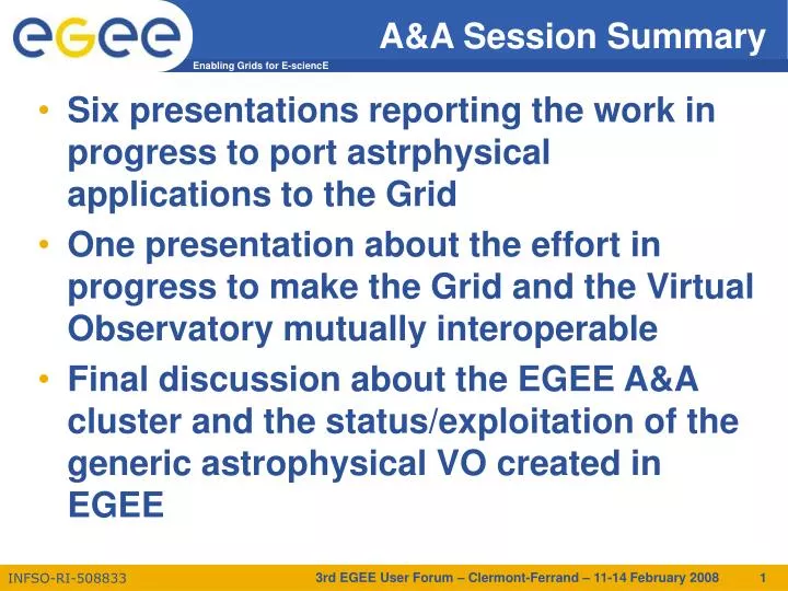 PPT - A&A Session Summary PowerPoint Presentation, free download - ID ...