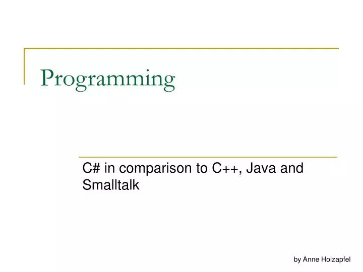 PPT - Programming PowerPoint Presentation, free download - ID:4529687