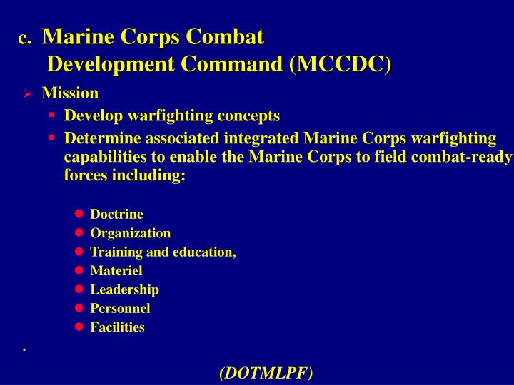 PPT - Section 102. UNITED STATES MARINE CORPS (USMC) MISSION AND ...