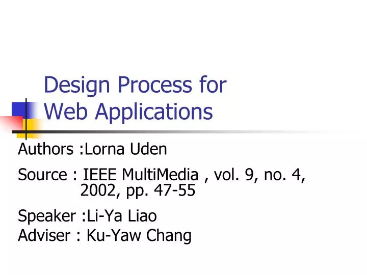 PPT - Design Process for Web Applications PowerPoint Presentation, free ...