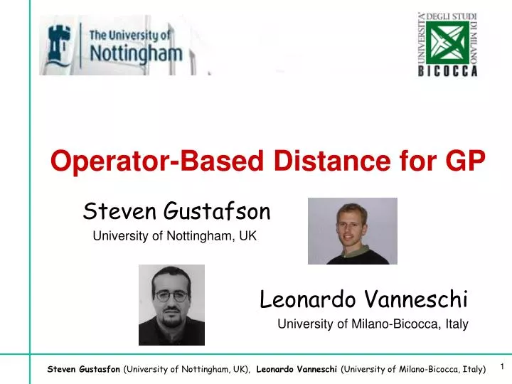 PPT - Operator-Based Distance for GP PowerPoint Presentation, free ...