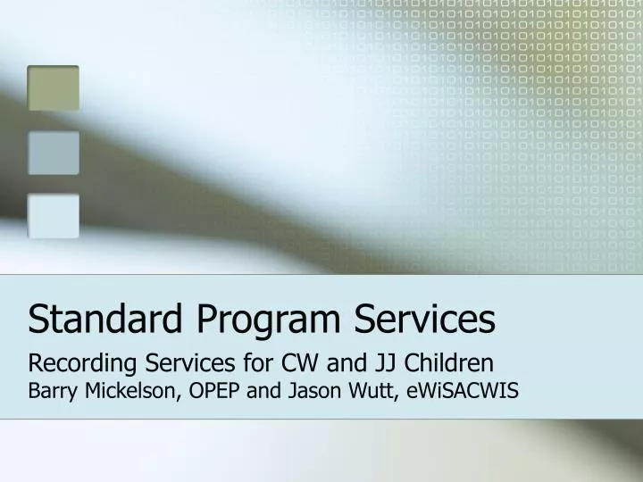 PPT - Standard Program Services PowerPoint Presentation, free download ...