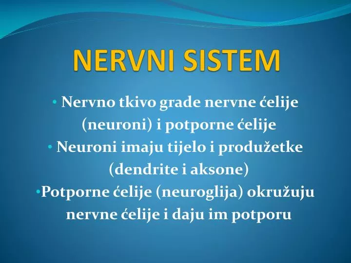PPT - NERVNI SISTEM PowerPoint Presentation, free download - ID:4532789