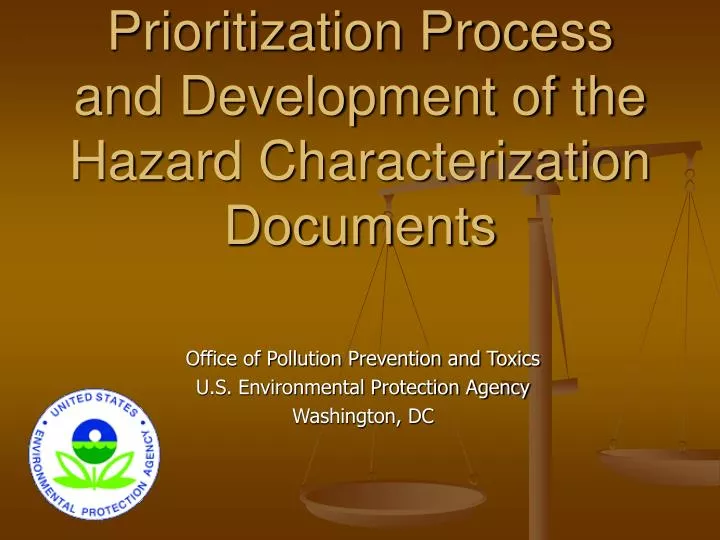 PPT - Prioritization Process and Development of the Hazard ...
