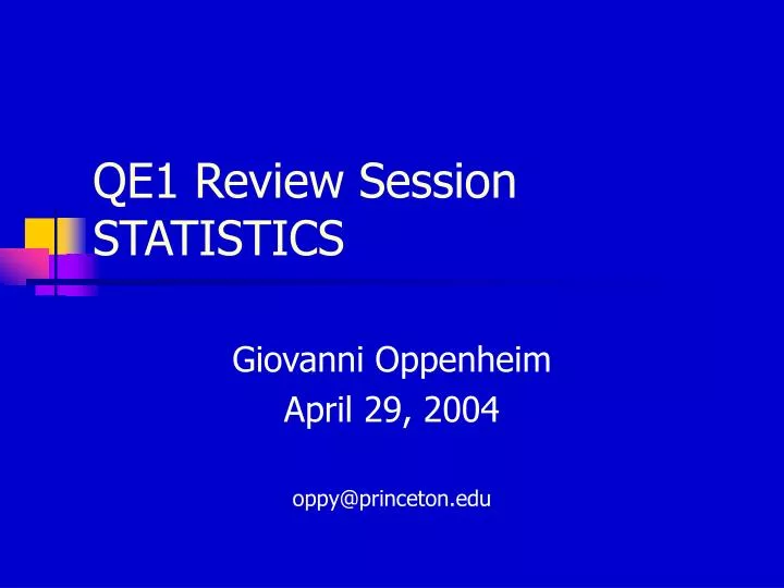 PPT - QE1 Review Session STATISTICS PowerPoint Presentation, free ...