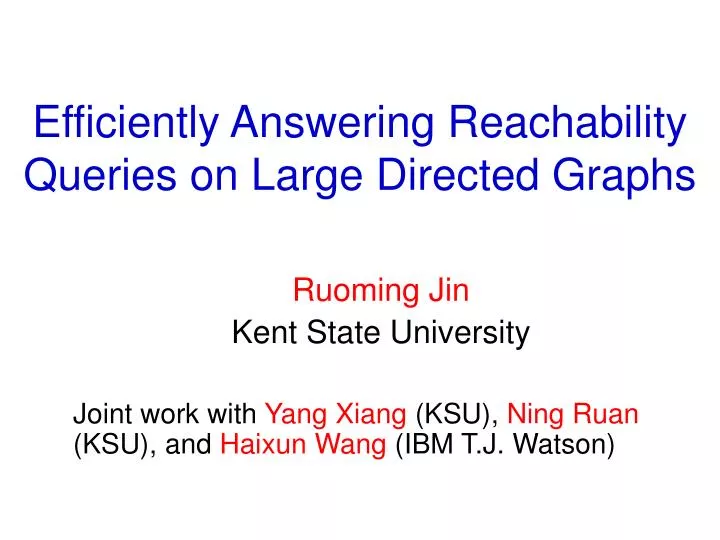 Ppt Efficiently Answering Reachability Queries On Large Directed Graphs Powerpoint 5792
