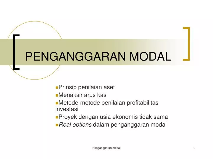 PPT - PENGANGGARAN MODAL PowerPoint Presentation, free download - ID ...