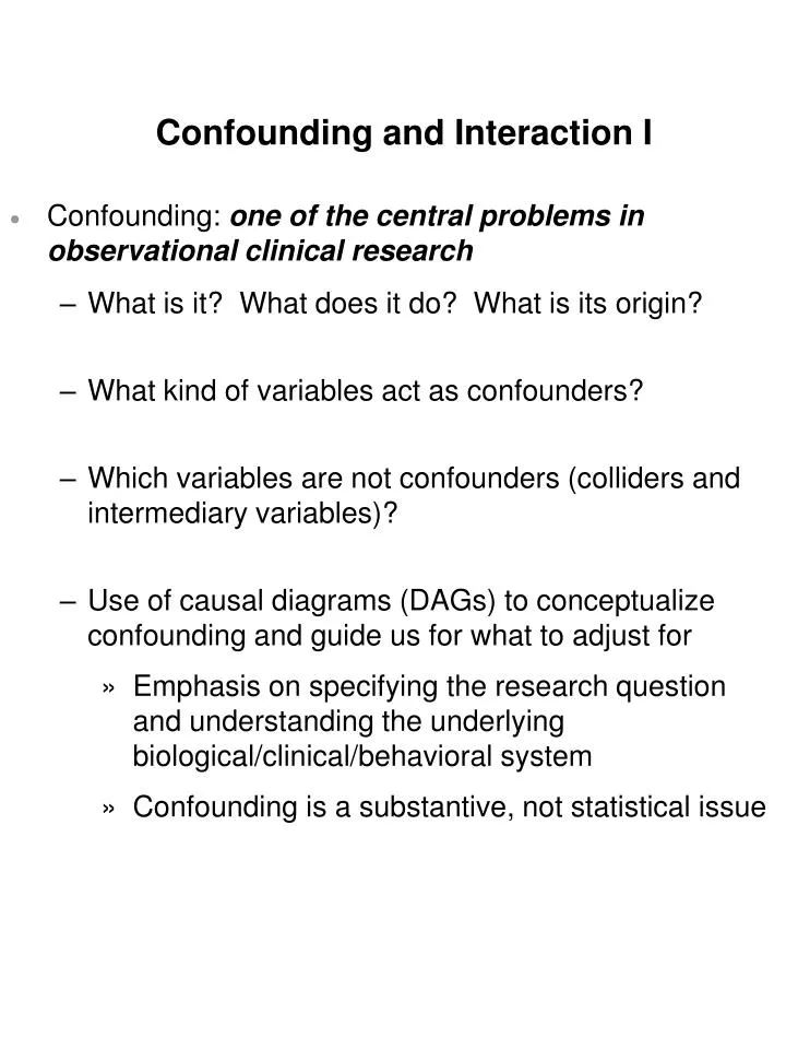 PPT - Confounding and Interaction I PowerPoint Presentation, free ...