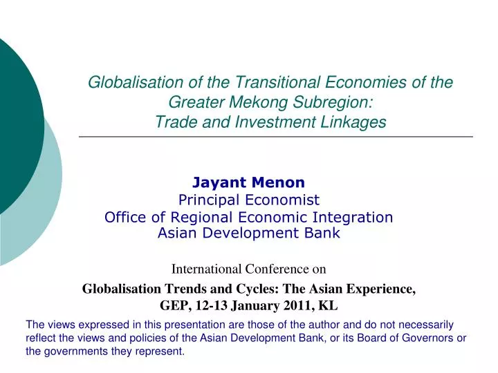 PPT - Jayant Menon Principal Economist Office of Regional Economic ...