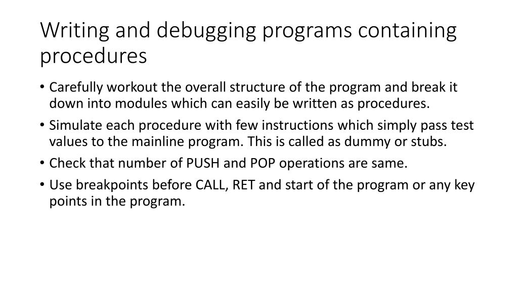 Ppt Chapter 5 Strings Procedures And Macros From Microprocessors And Interfacing By Douglas