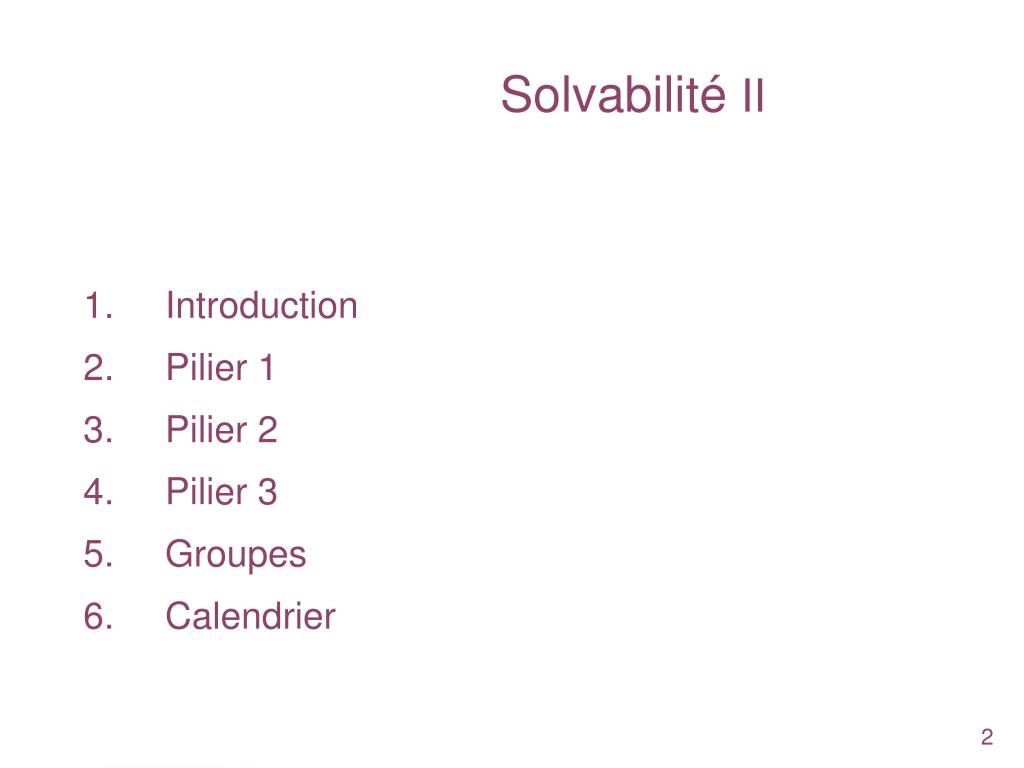 PPT - Solvabilité II Présentation du projet et feuille de route Flor ...