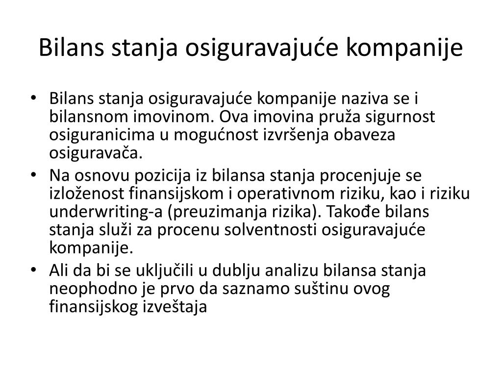 PPT - Finansijski izve štaji i kontni plan Osiguravajućih kompanija ...