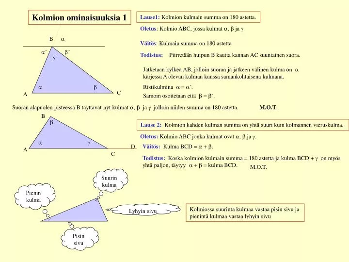 PPT - Kolmion ominaisuuksia 1 PowerPoint Presentation, free download ...