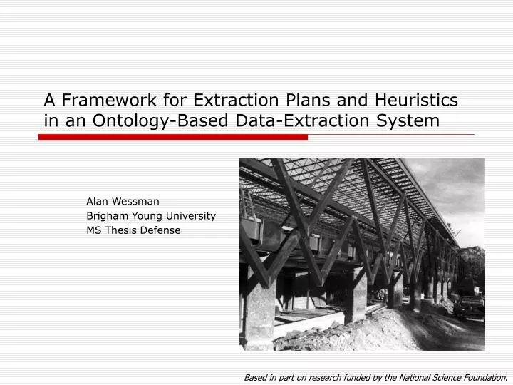 PPT - A Framework for Extraction Plans and Heuristics in an Ontology ...