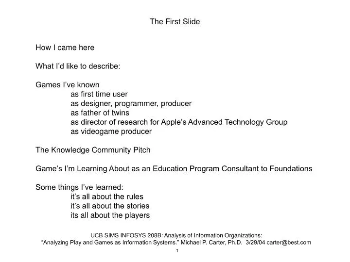 PPT - The First Slide PowerPoint Presentation, free download - ID:4544916