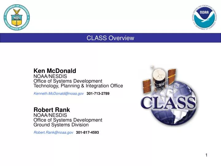PPT - Ken McDonald NOAA/NESDIS Office of Systems Development Technology ...