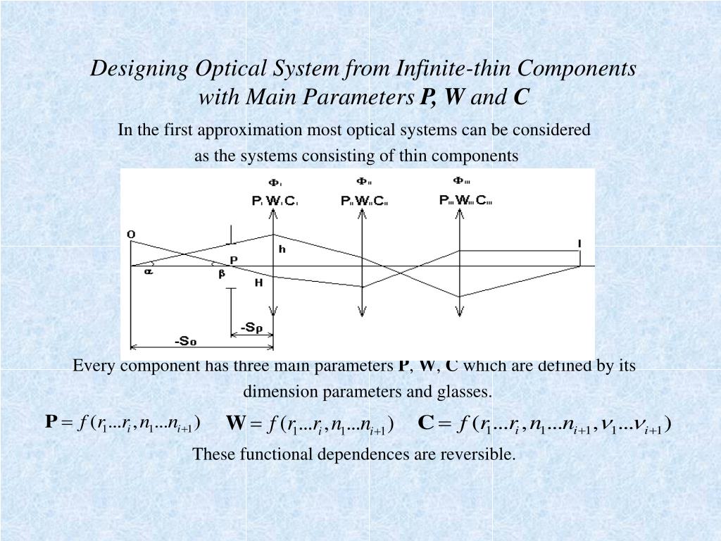 PPT - Research and Development of the Basic Optical Systems with the ...