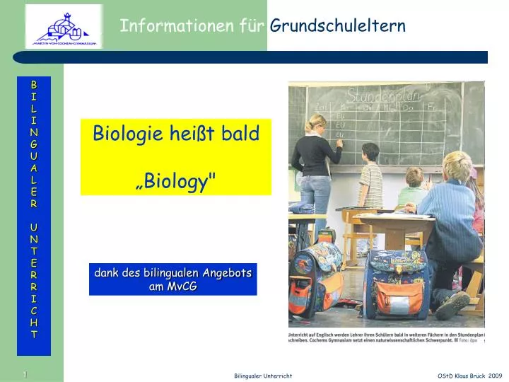 PPT - Biologie heißt bald „Biology" PowerPoint Presentation, free ...