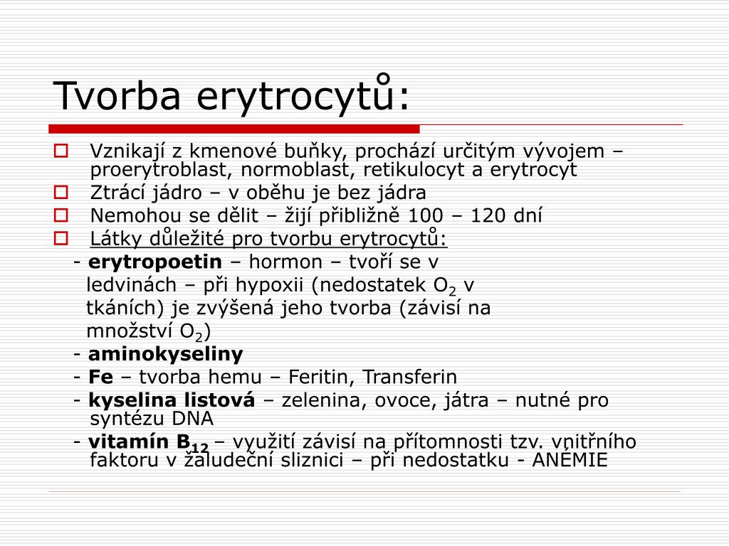 PPT - Erytrocyty. Hemoglobin. Krevní skupiny a Rh faktor. Krevní ...