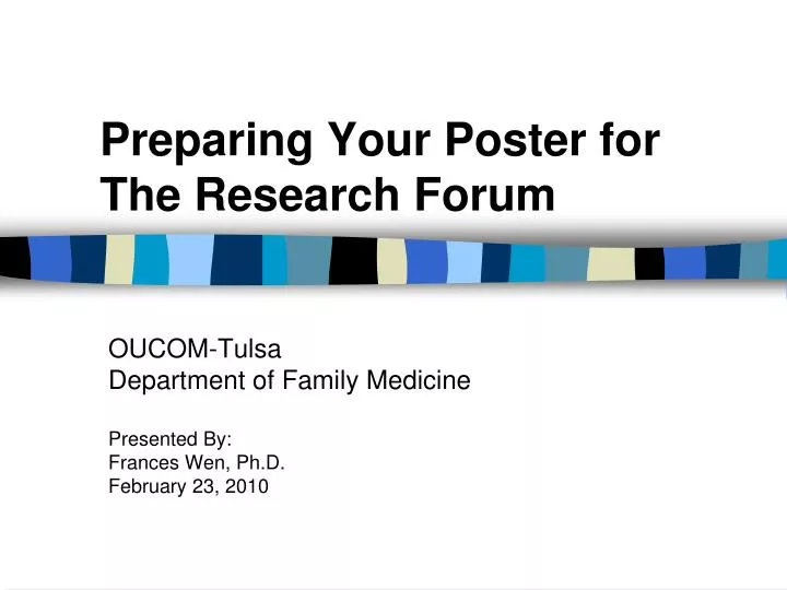 PPT - Preparing Your Poster for The Research Forum PowerPoint ...