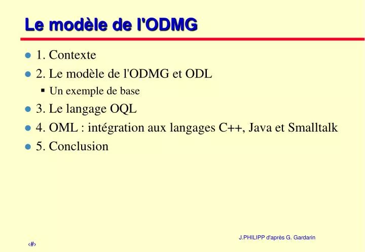 PPT - Le modèle de l'ODMG PowerPoint Presentation, free download - ID ...