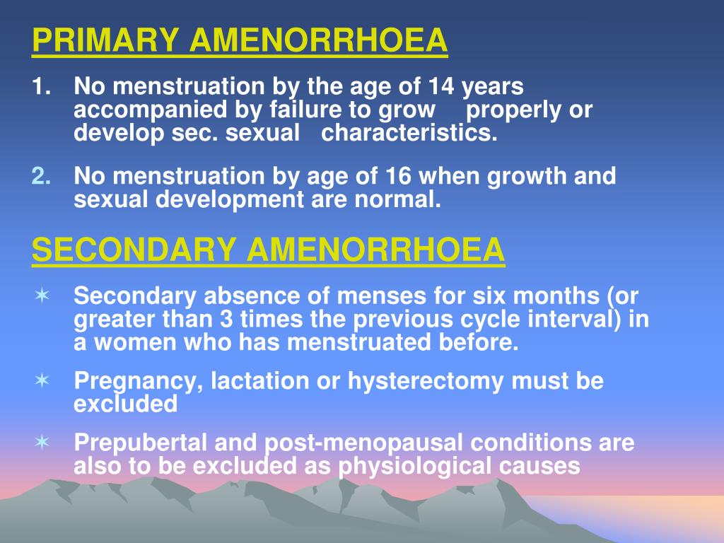 Ppt Amenorrhoea Primary And Secondary Powerpoint Presentation Free