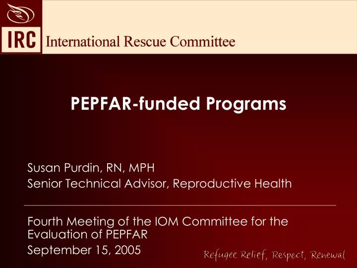 PPT - PEPFAR-funded Programs PowerPoint Presentation, free download ...