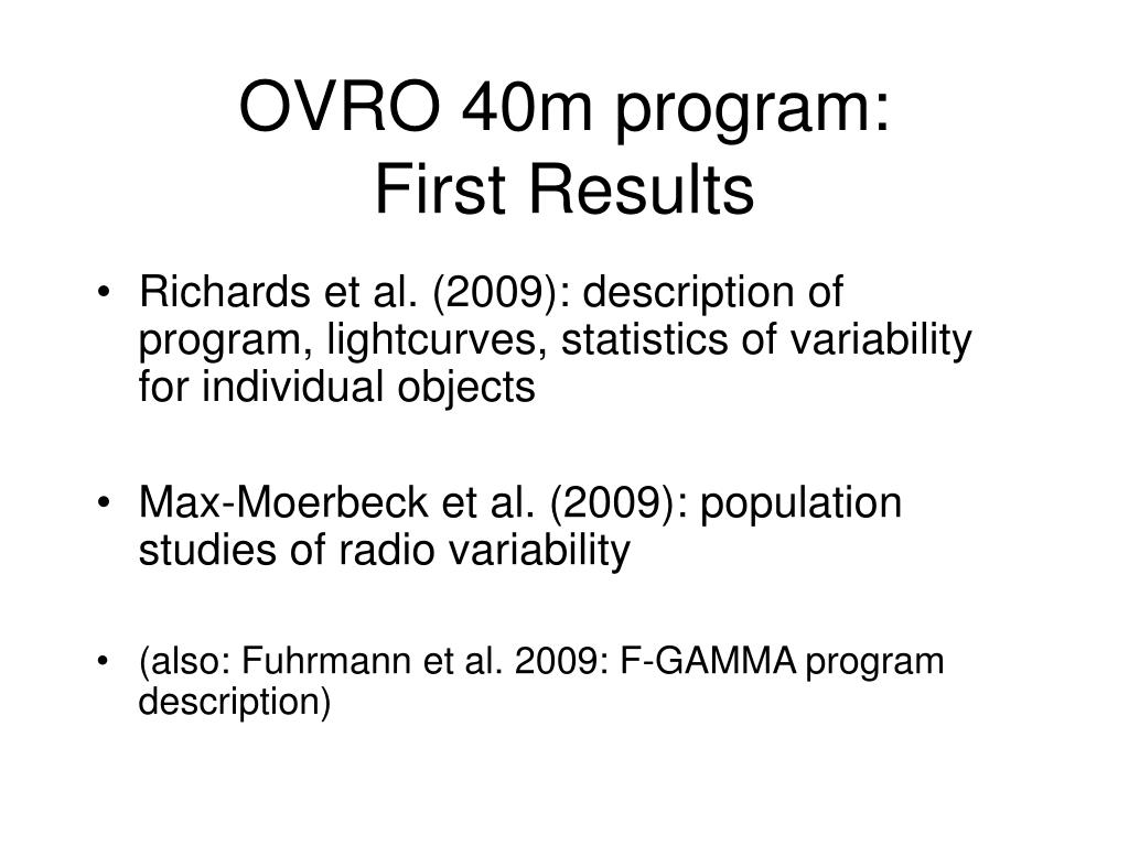 PPT - Two years of blazar monitoring with the OVRO 40m telescope at ...