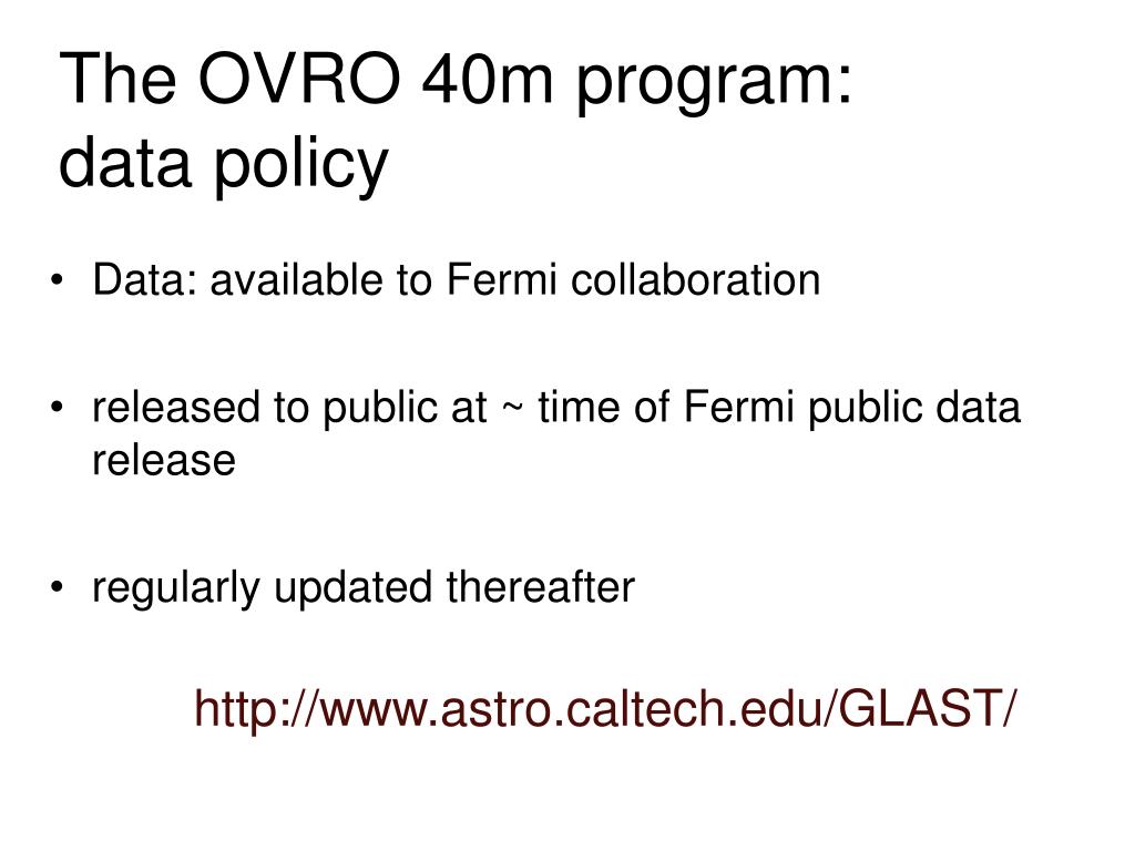 PPT - Two years of blazar monitoring with the OVRO 40m telescope at ...