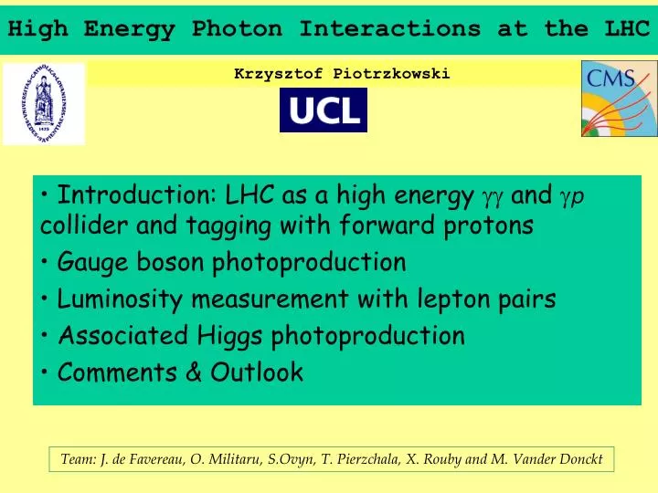 PPT - High Energy Photon Interactions at the LHC PowerPoint ...