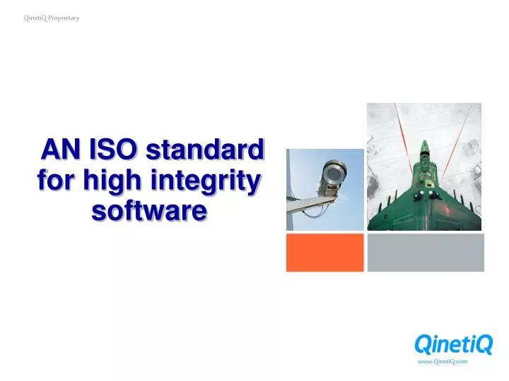 PPT - AN ISO standard for high integrity software PowerPoint ...