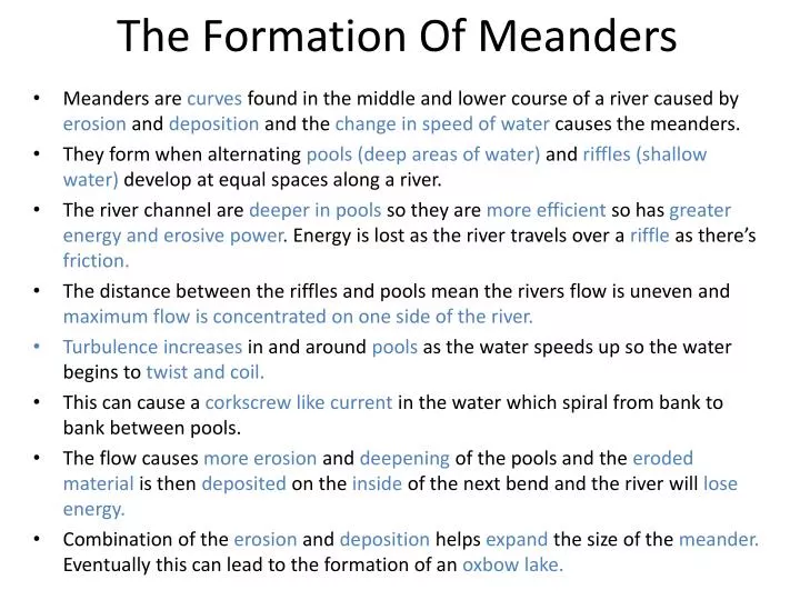 PPT - The Formation Of Meanders PowerPoint Presentation, free download ...