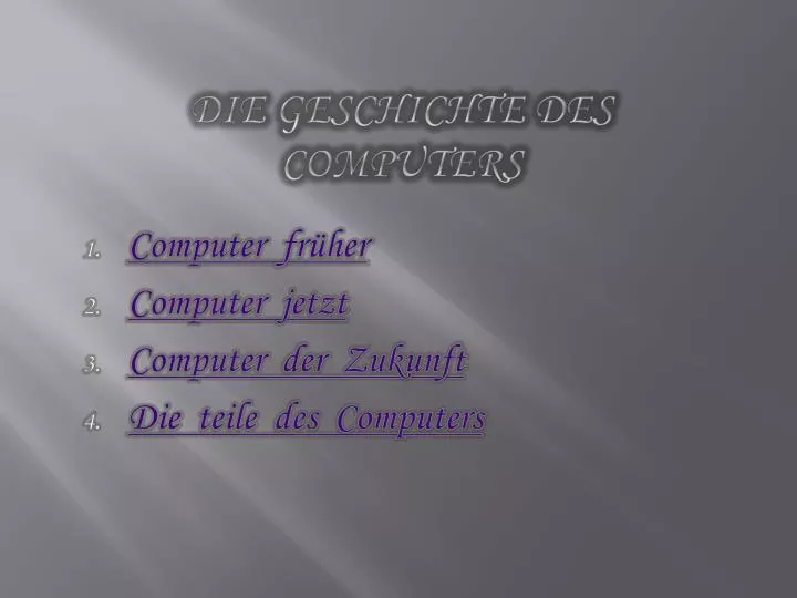 PPT - Die Geschichte des Computers PowerPoint Presentation, free ...