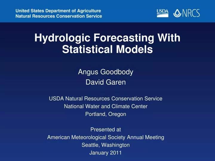 PPT - Hydrologic Forecasting With Statistical Models PowerPoint Presentation - ID:4556699
