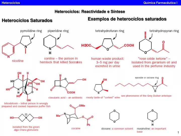 PPT - Heterocíclos Química Farmacêutica I PowerPoint Presentation, free ...
