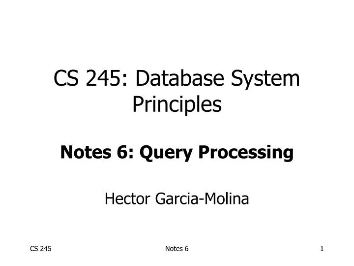 PPT - CS 245: Database System Principles PowerPoint Presentation, free ...