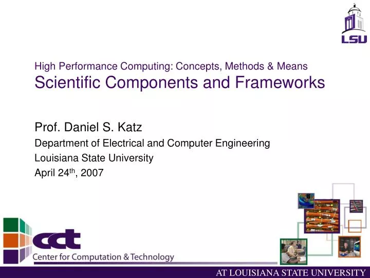 PPT - High Performance Computing: Concepts, Methods & Means Scientific ...