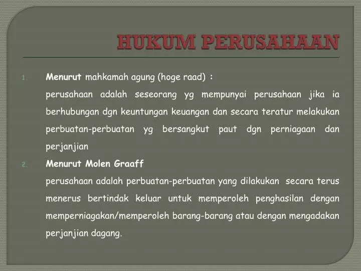 PPT - HUKUM PERUSAHAAN PowerPoint Presentation, free download - ID:4563732